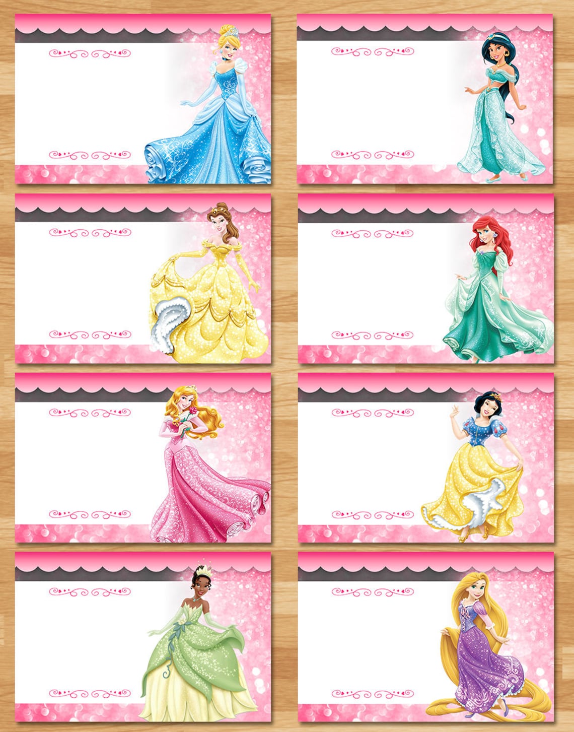 Disney Princess Food Tents - Princess Birthday Food Labels - Princess ...