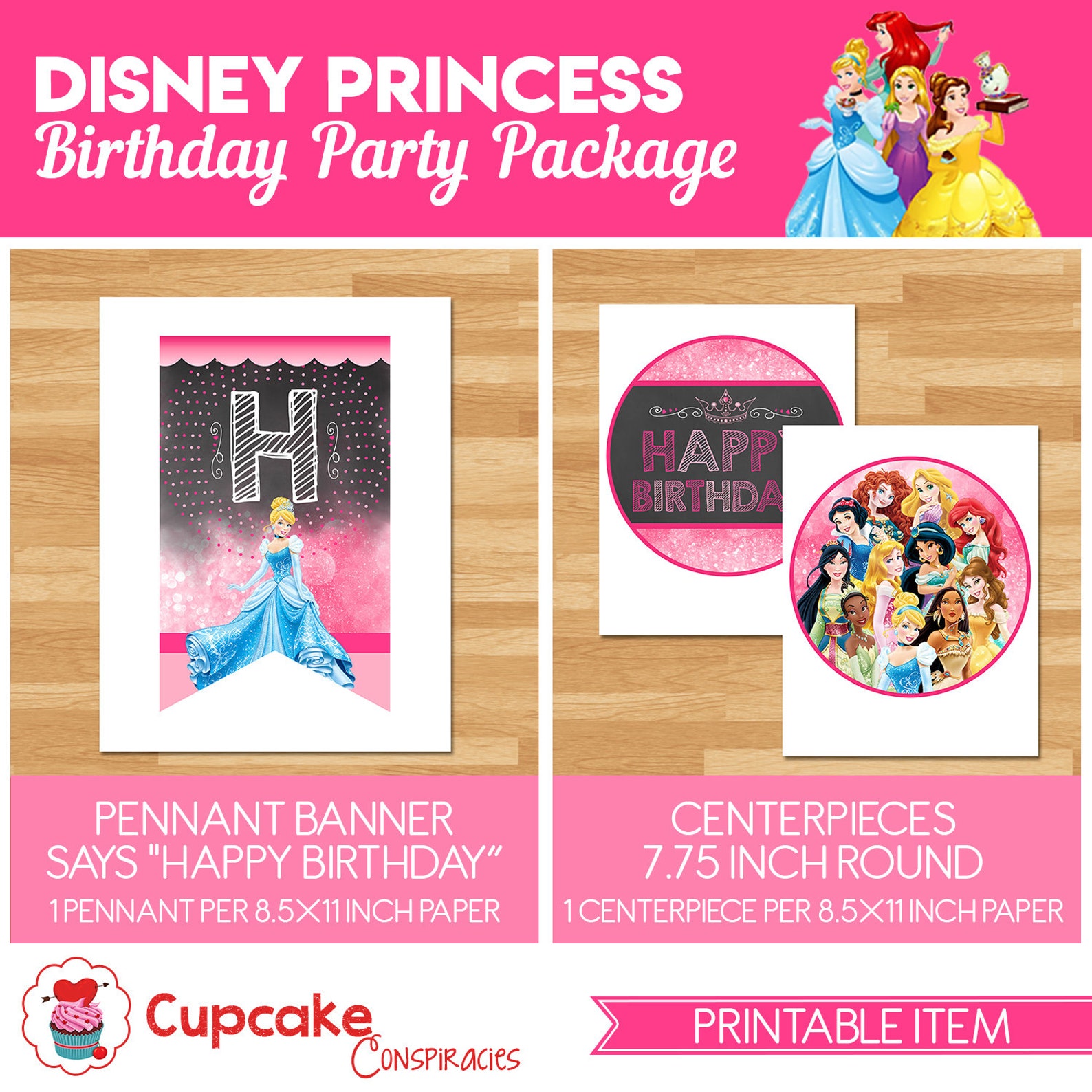 Disney Princess Party Package Disney Princess Birthday Party - Etsy