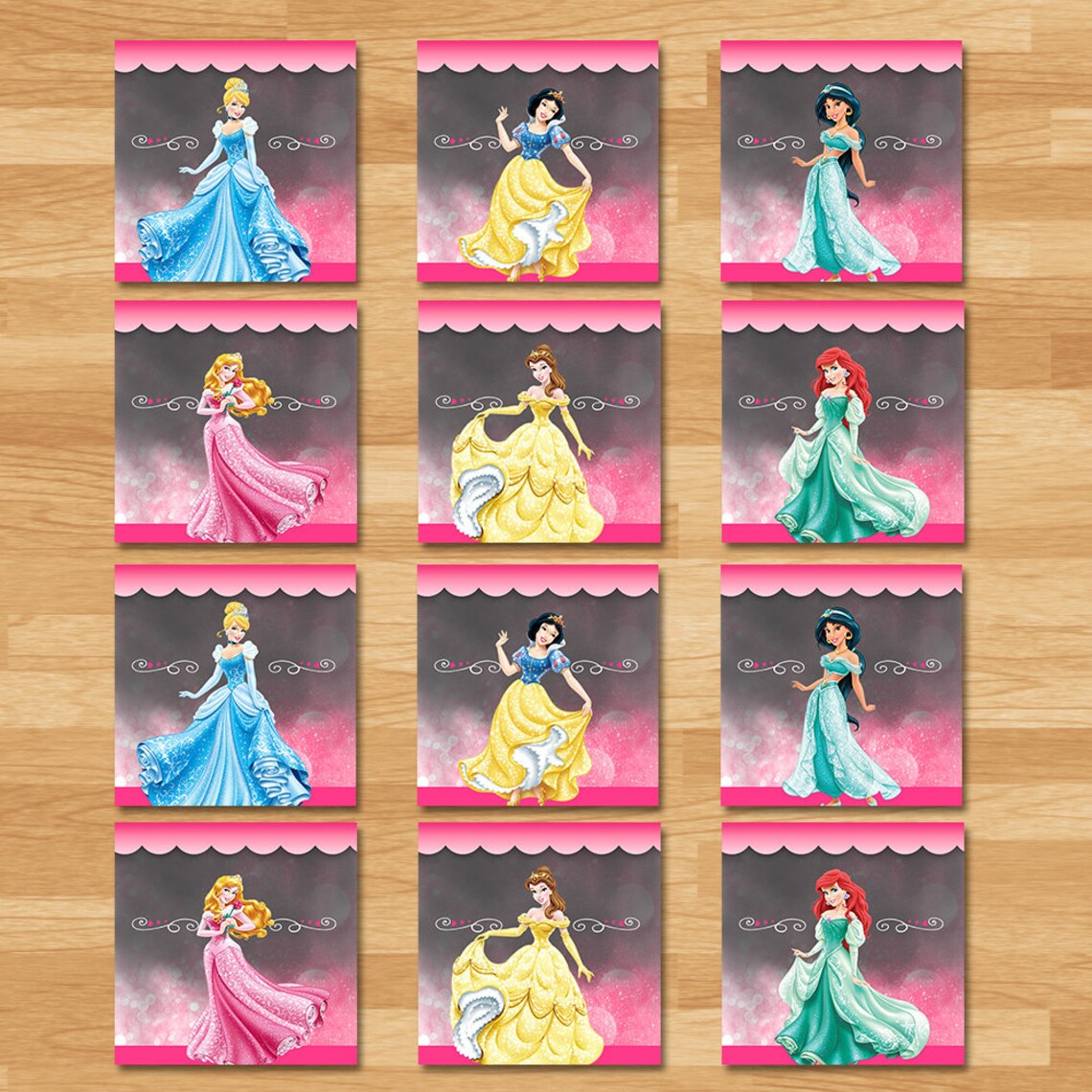 Disney Princess Match Party Game Chalkboard Disney - Etsy