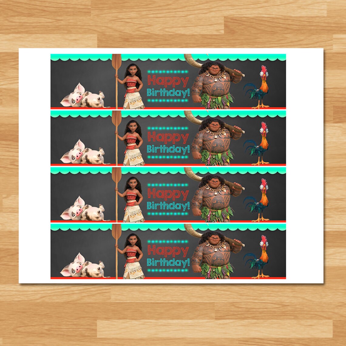 Moana Drink Label - Chalkboard - Moana Water Bottle Wrap - Disney ...