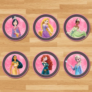 Disney Princess Cupcake Toppers - Chalkboard - Disney Princess Stickers ...
