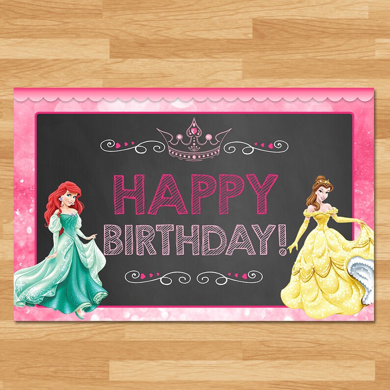Disney Princess Placemats Instant Download - Chalkboard - Princess ...