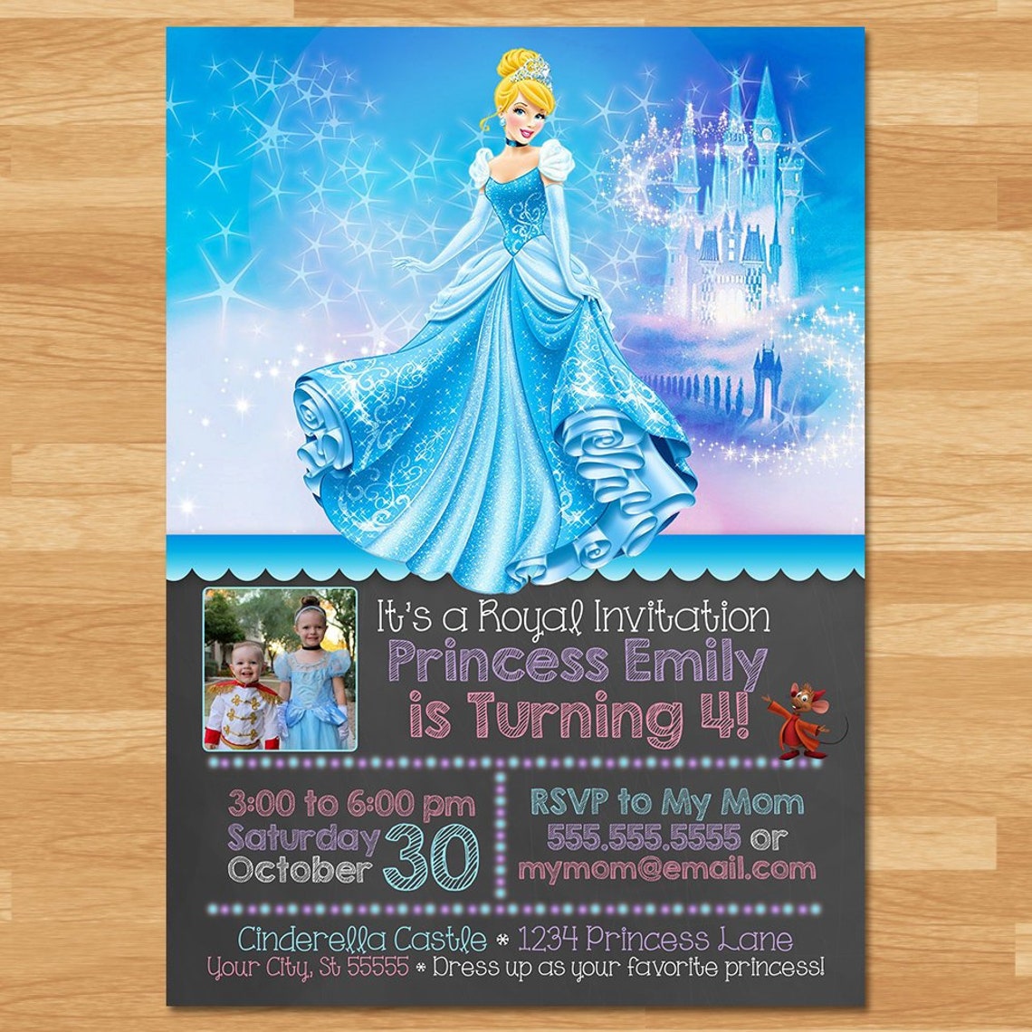 Cinderella Invitation Chalkboard Cinderella Invite - Etsy