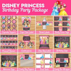 Disney Princess Party Package Disney Princess Birthday Party - Etsy