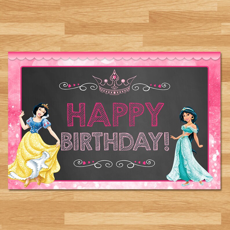 Disney Princess Placemats Instant Download - Chalkboard - Princess ...