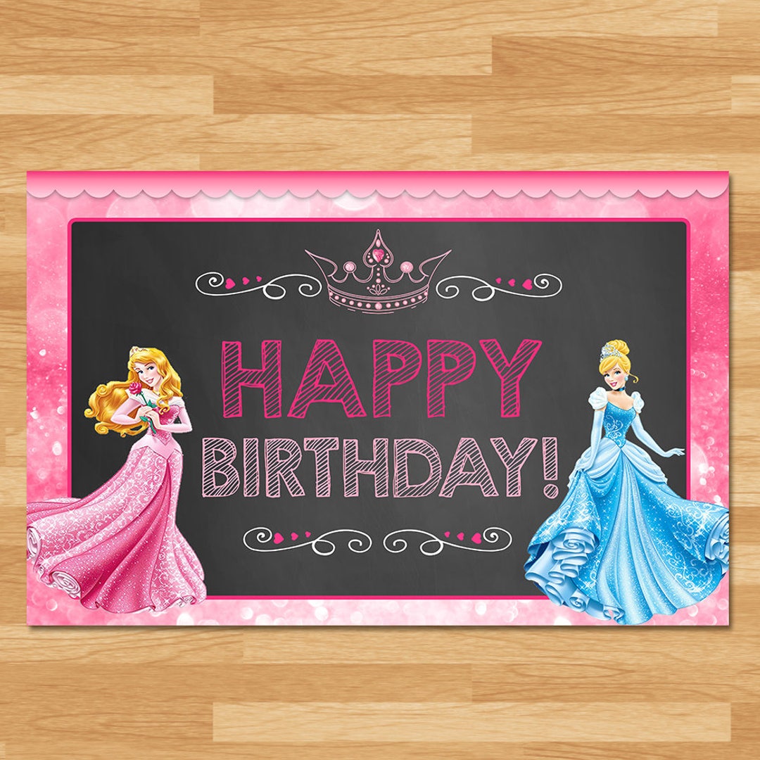 Disney Princess Placemats Instant Download - Chalkboard - Princess ...