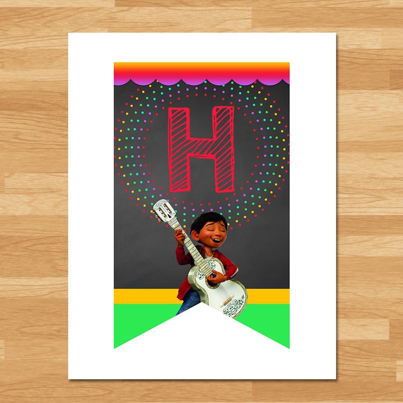 Coco Happy Birthday Banner Chalkboard Disney Coco Movie - Etsy