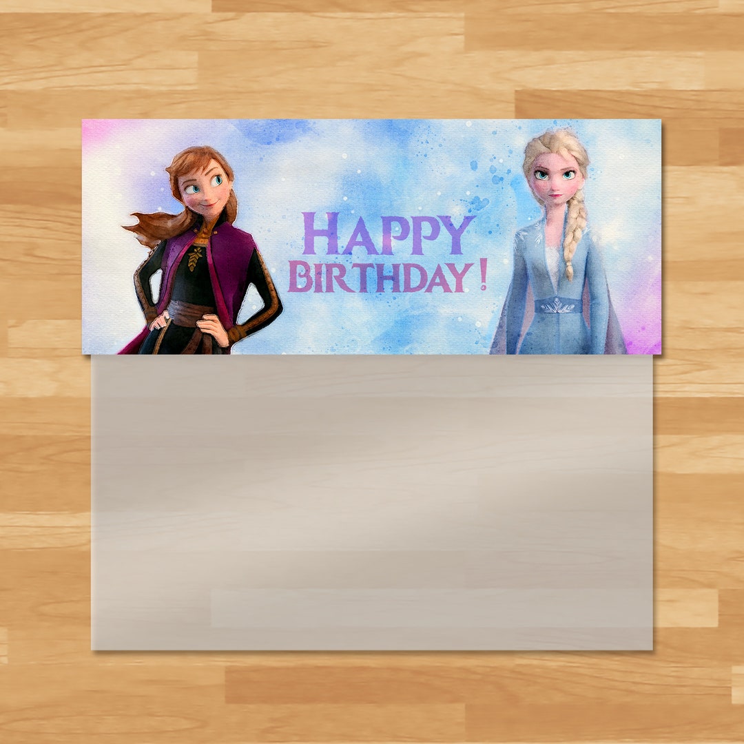 Frozen 2 Candy Bag Topper - Watercolor - Disney Frozen 2 Favor Bag ...