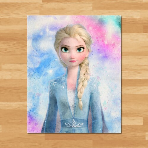 Frozen Elsa Watercolor Painting Print Printable Instant - Etsy