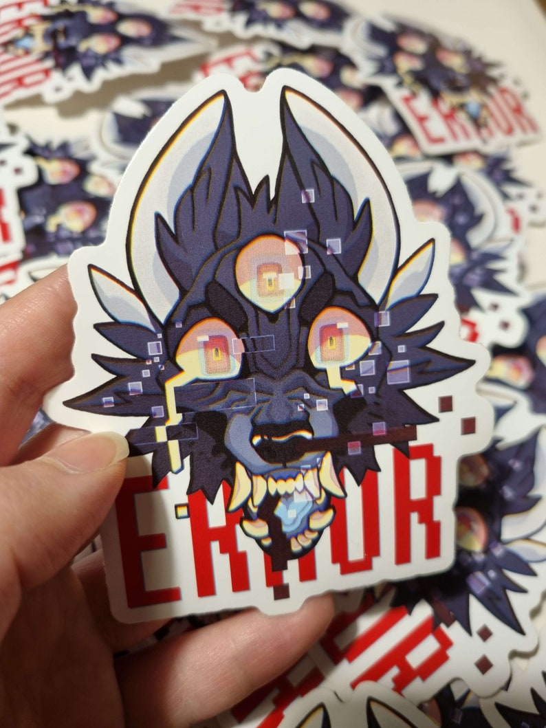 ERROR Sticker / Glitch / Glitch Gore / Furry / Wolf Sticker - Etsy