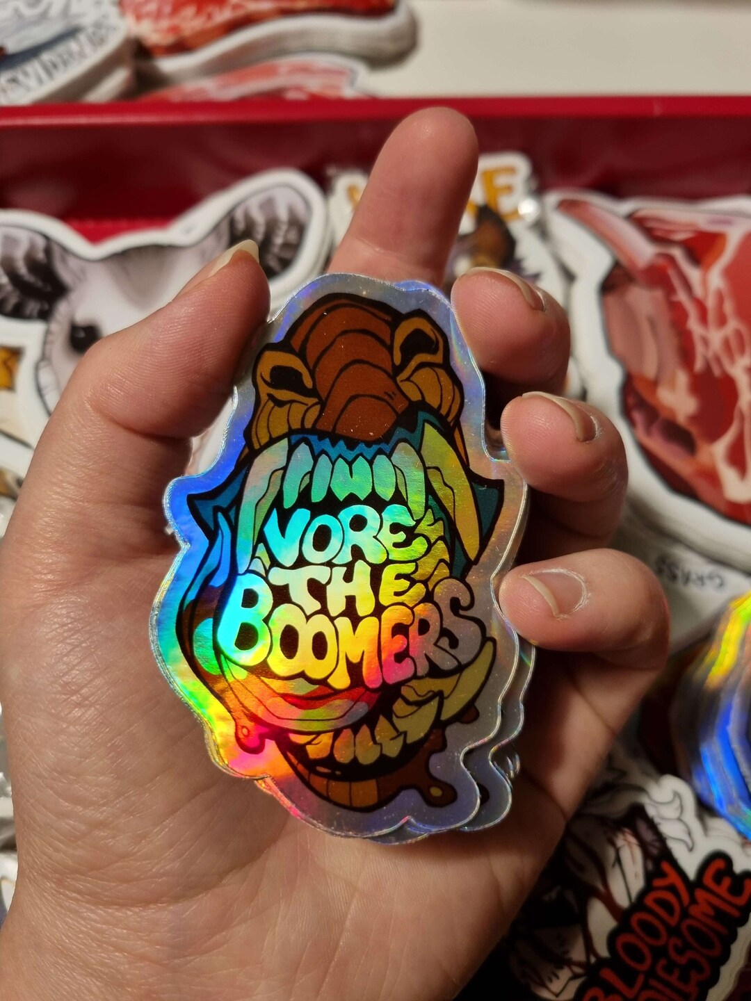 Vore the Boomers / Hard Vore / Dragon / Holographic Vinyl Sticker ...