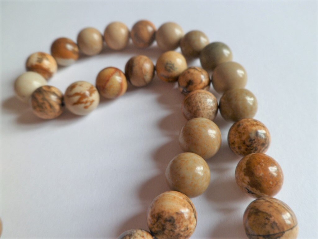 Perla redonda de jaspe con un estampado natural | Etsy