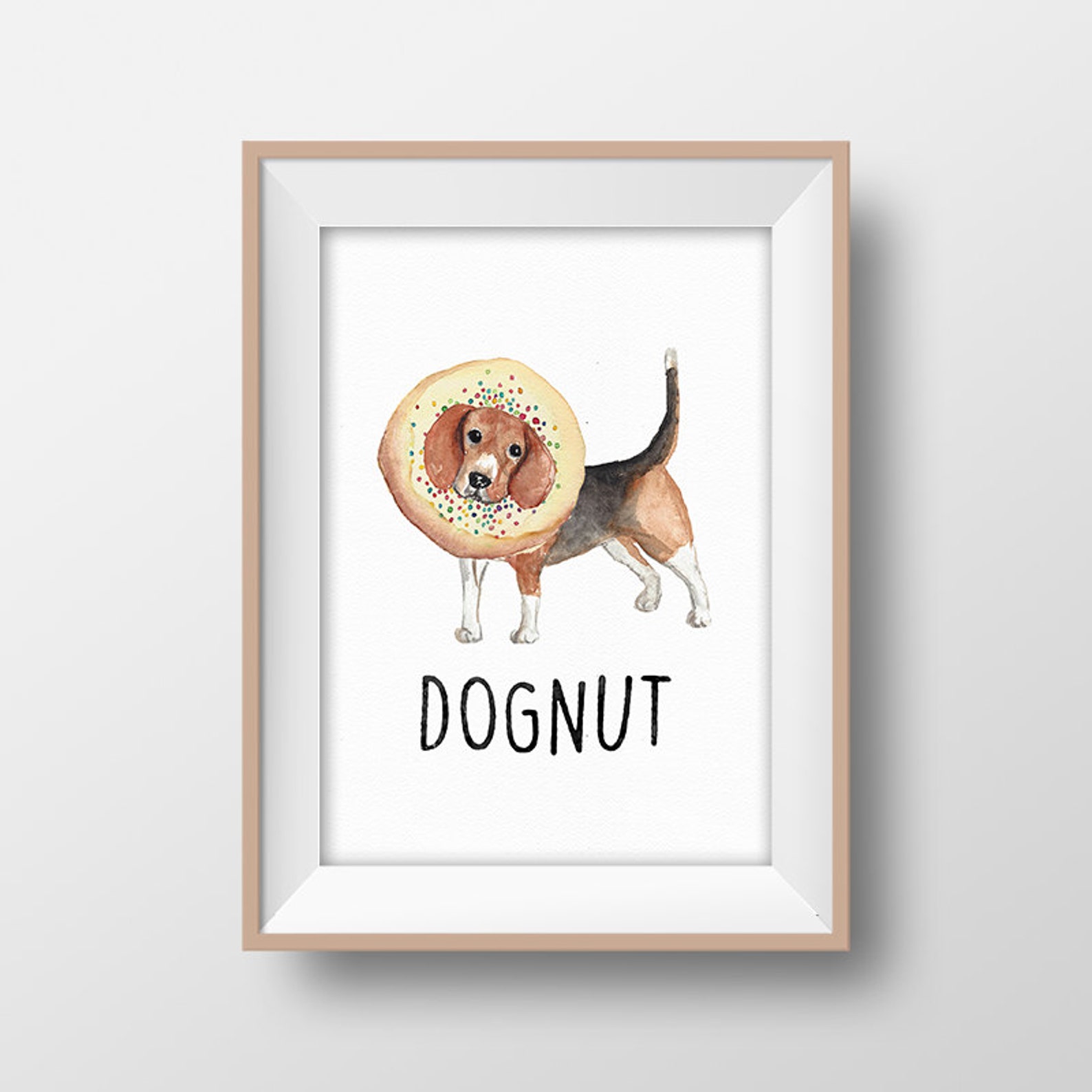 Funny Dog Beagle Art Bagel Print Donut Printable Doughnut - Etsy