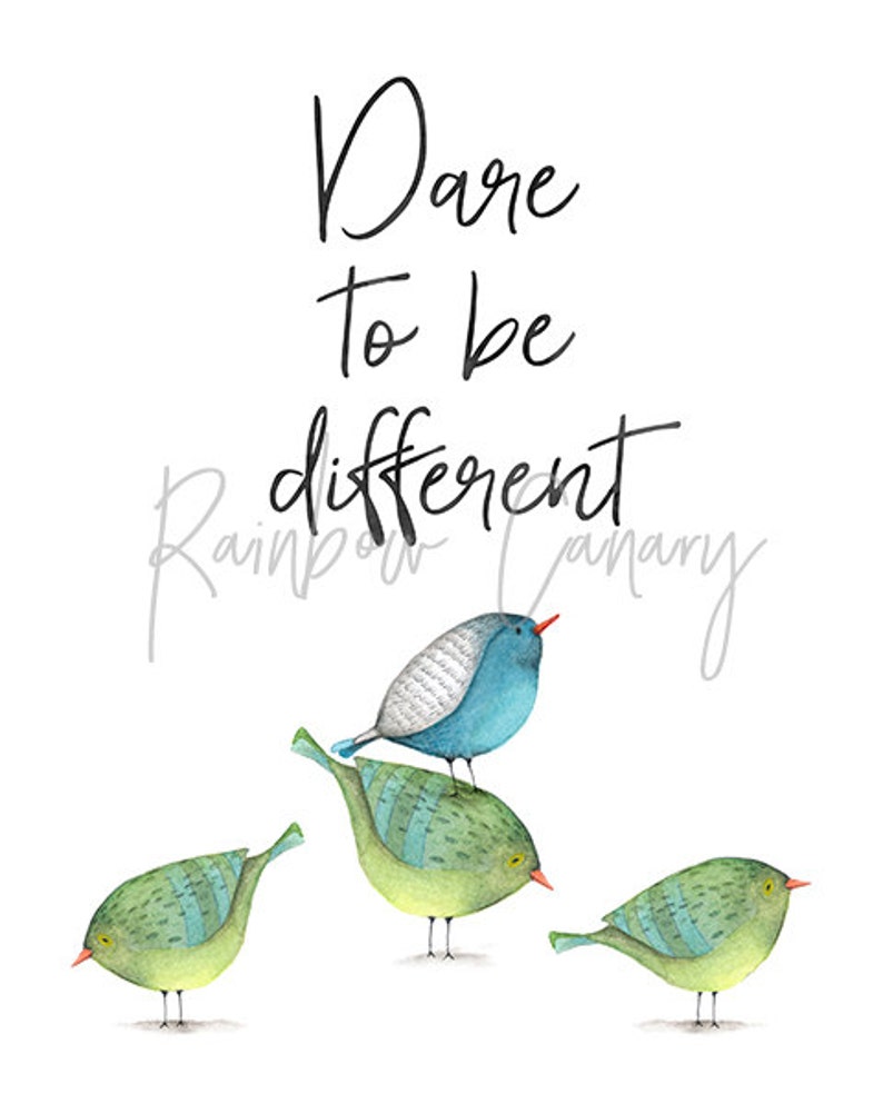 Dare to Be Different Birds Printable Motivational Quote Print Nursery ...