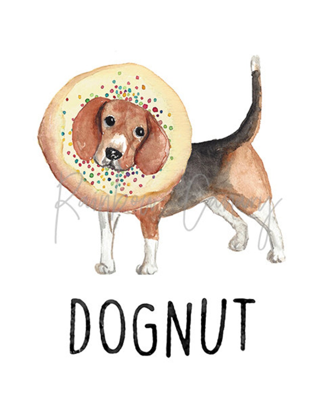 Funny Dog Beagle Art Bagel Print Donut Printable Doughnut - Etsy