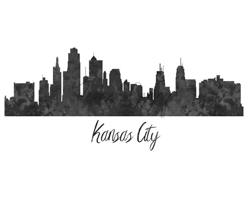 Kansas City Skyline Print, Missouri Gift, Cityscape Printable ...
