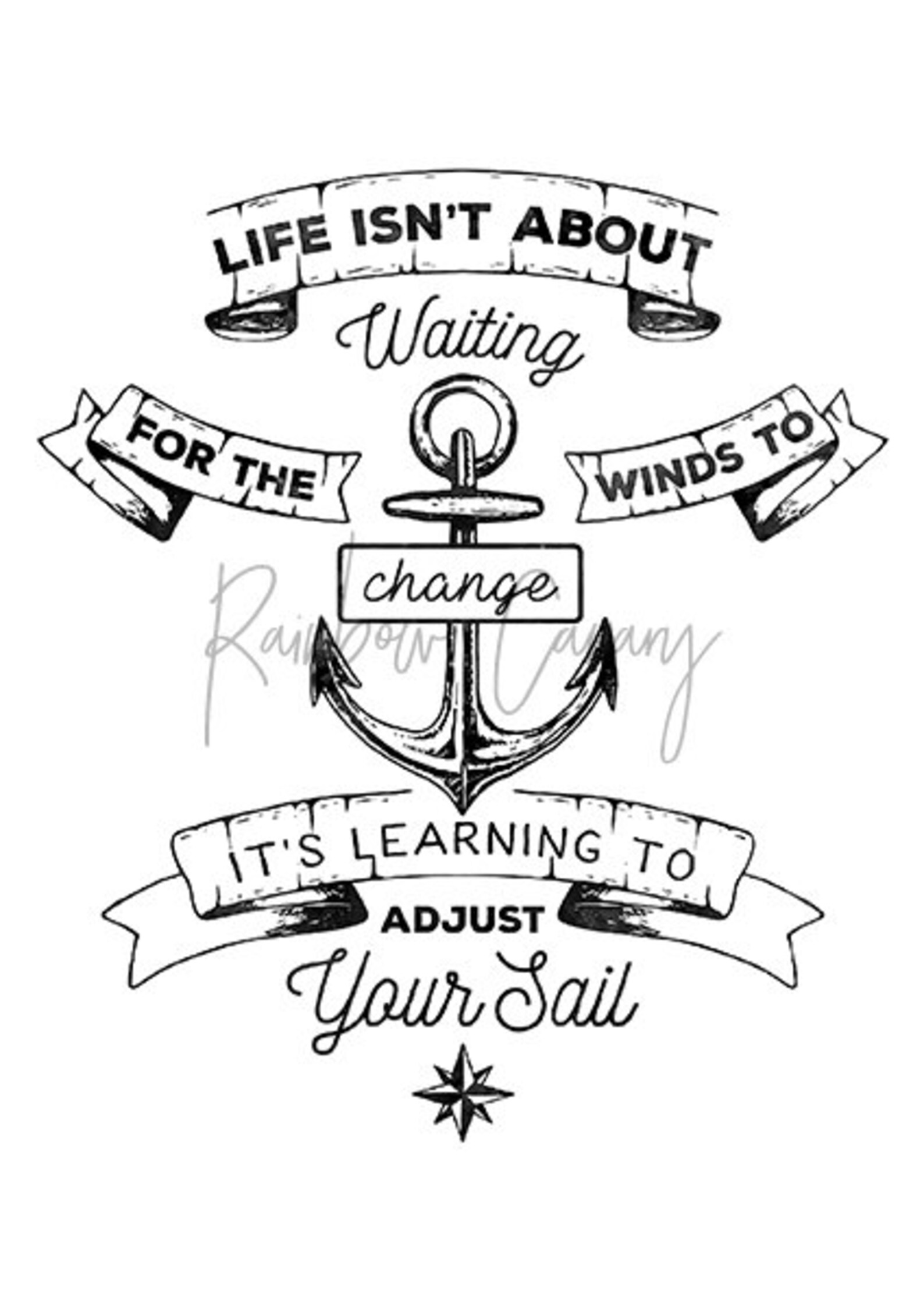 Nautical Quote Anchor Printable Life Quote Gift for Sailor Black and ...