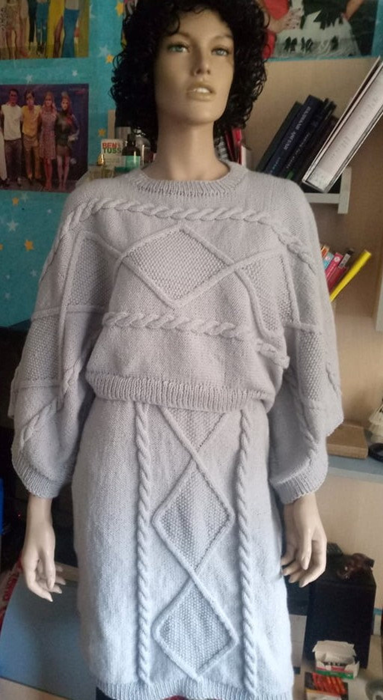 Handmade Knitted Ladies Set Ladies Dress Spring Garment | Etsy