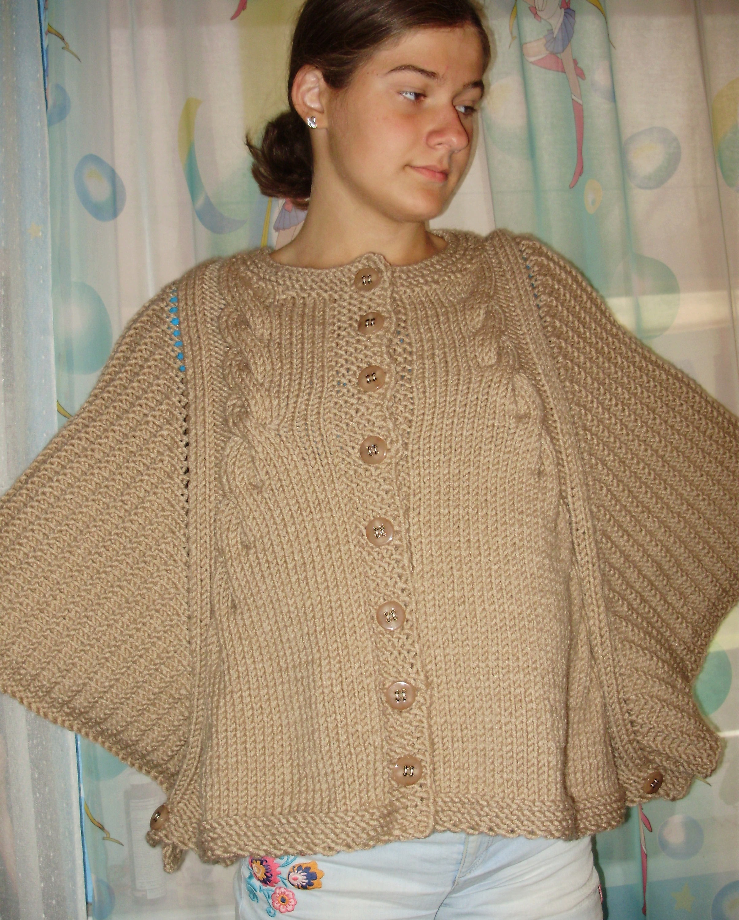 Women's Poncho, Hand Knitted Poncho, Winter Clothing, Knitted Poncho ...