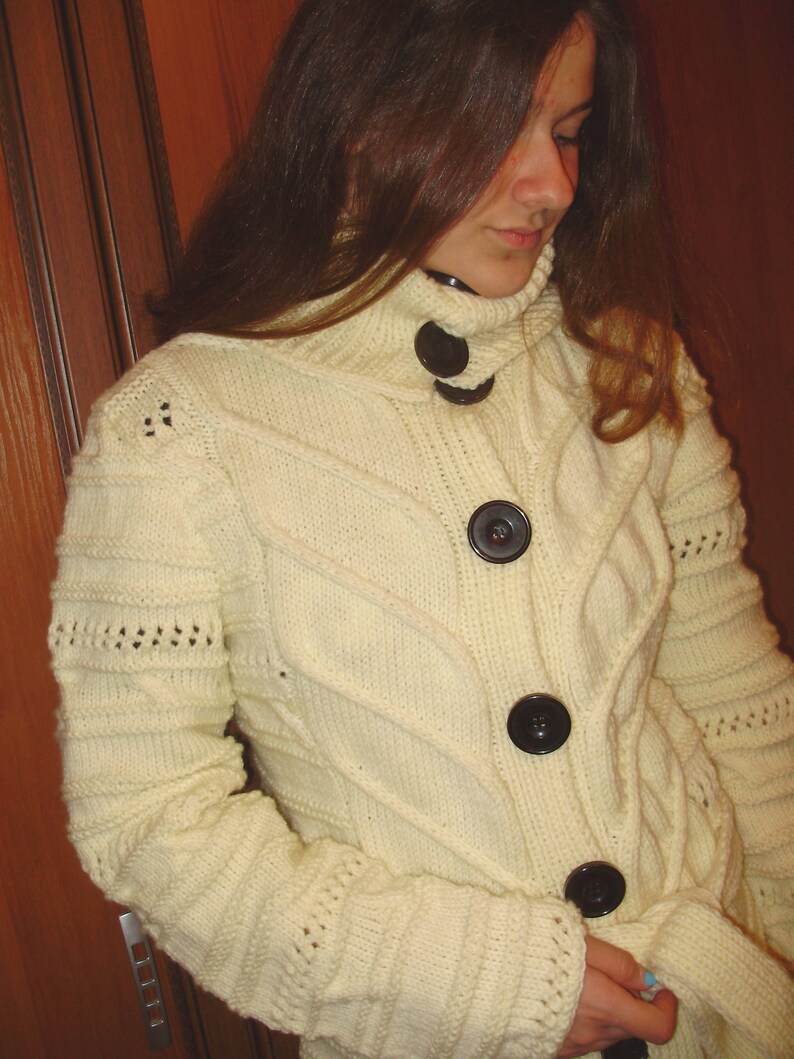 Hand Knit Women's Coat, Women's Jacket, Women Cardigan, Hand Knitted ...