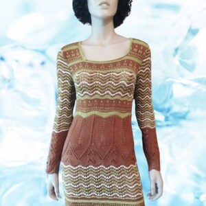 Multicolored Knitted Dress, Hand Knit Women Dress, Elegant Dress ...