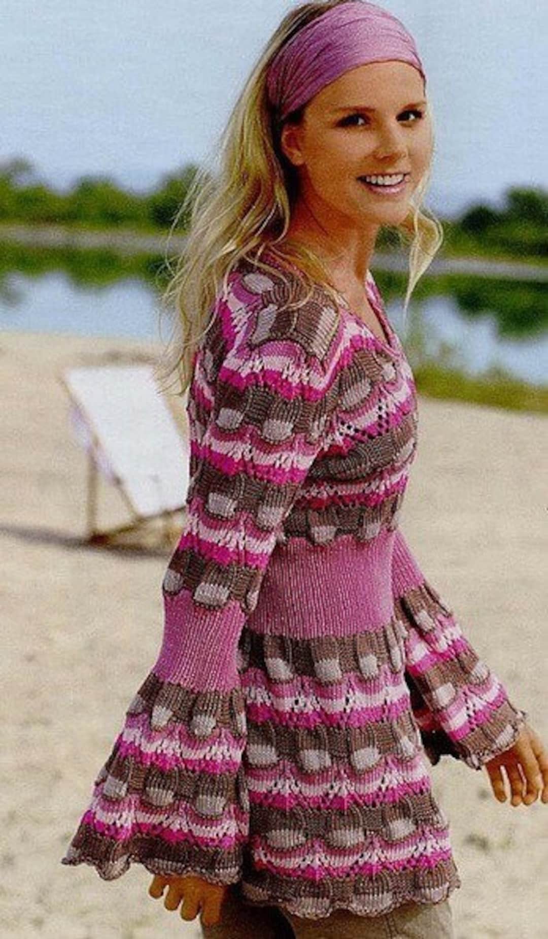 Hand-knitted Summer Dress , Hand-knitted Summer Tunic, Cotton Tunic ...