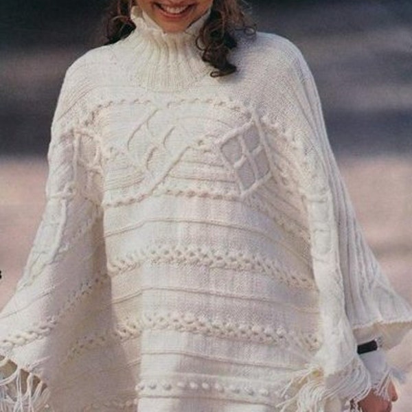 Hand Knit Poncho - Etsy