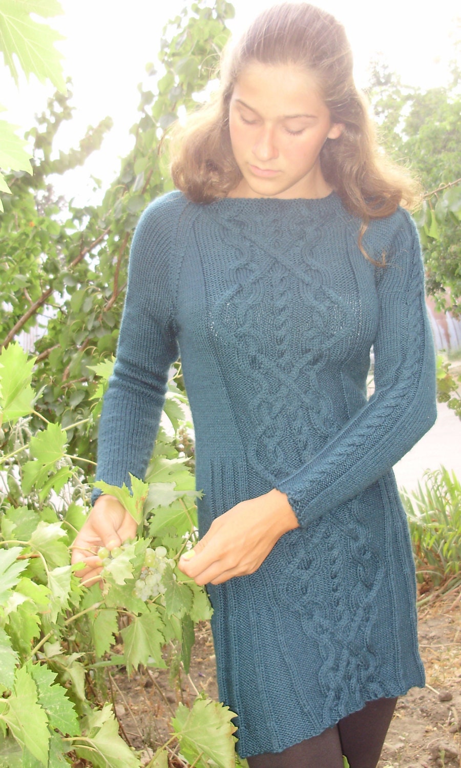 READY TO SHIP, Women's Tunic With Aran Motifs, Women's Tunic, Ladies ...