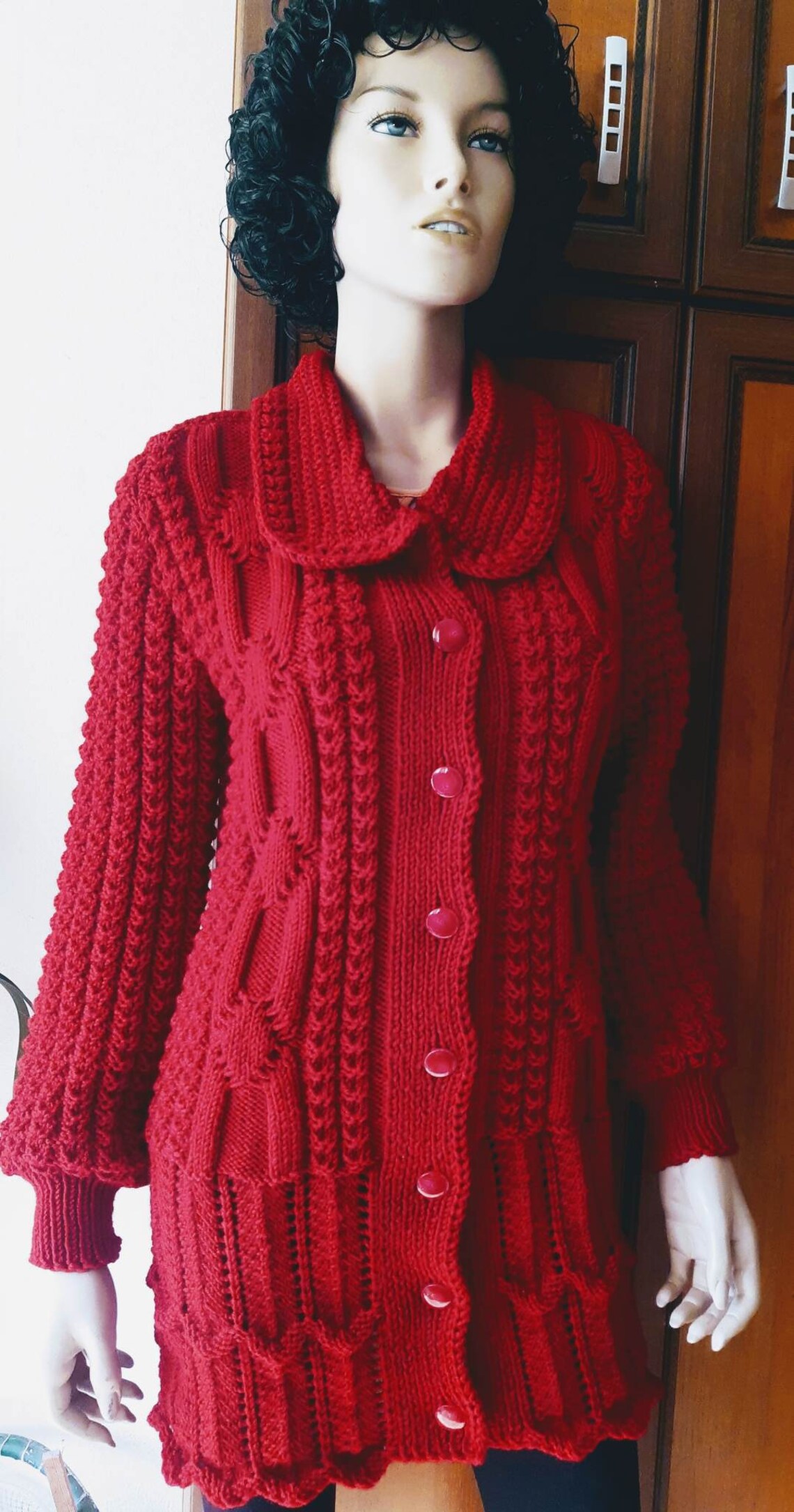 Hand Knit Women's Coat Aran, Women's Jacket , Women Cardigan, Hand ...
