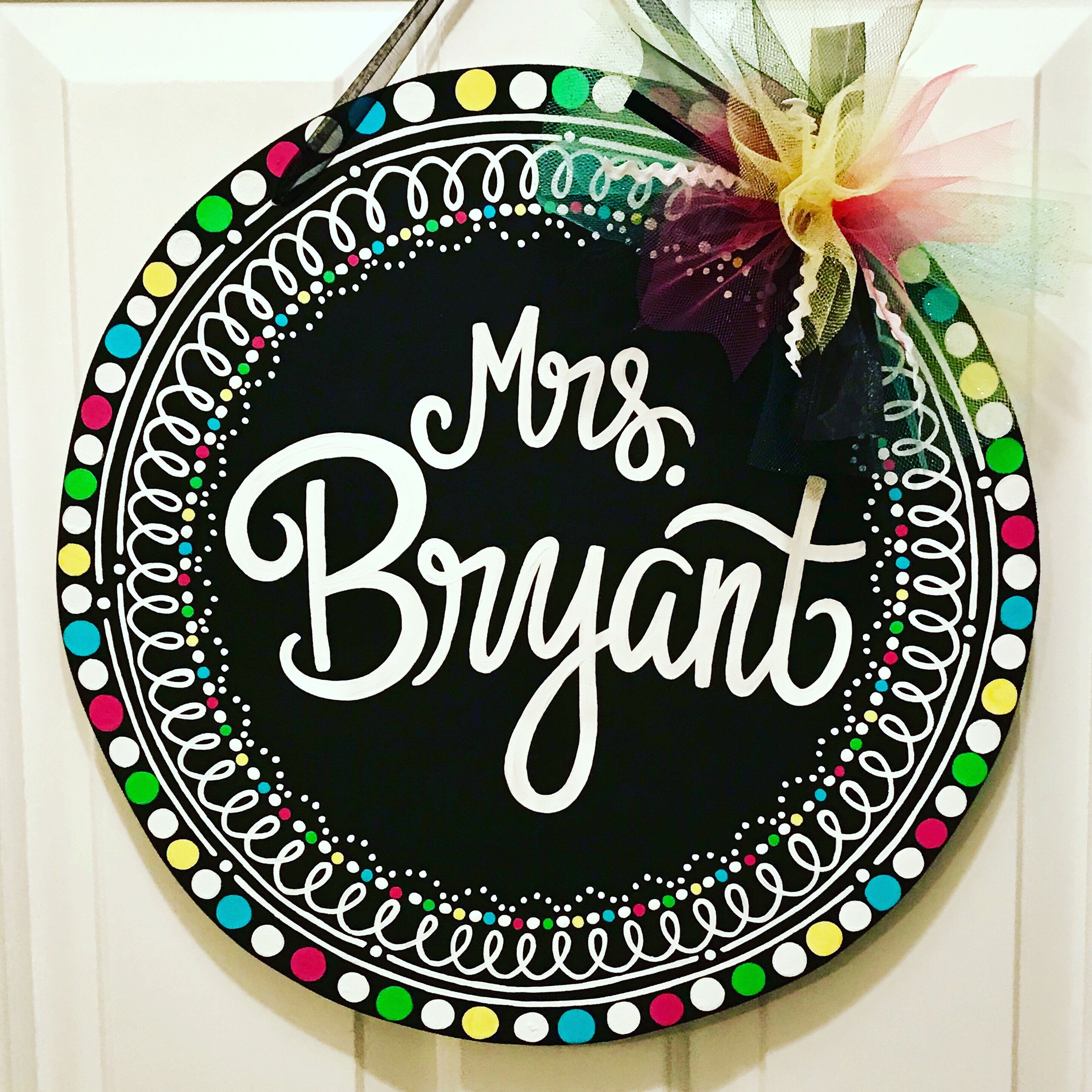 Bright Hand Painted Teacher Sign - Etsy