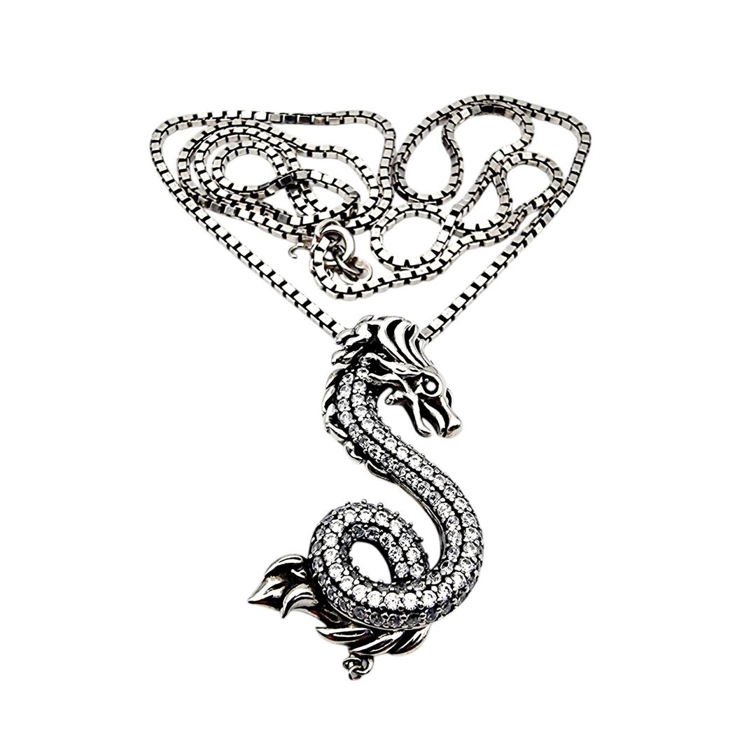 Vintage Sterling Silver Dragon Pendant Necklace – SPG Designer, Cubic ...