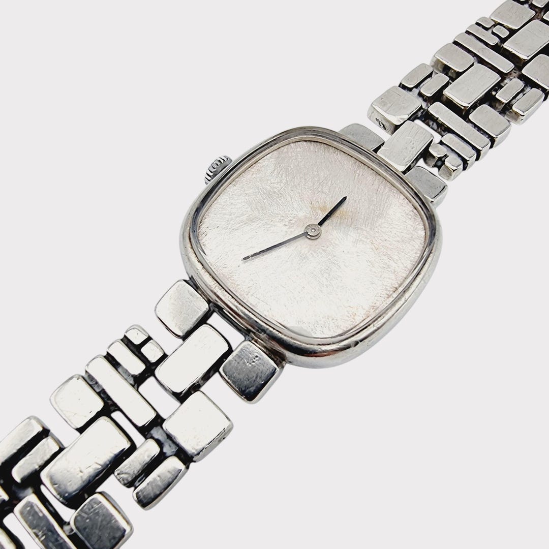 Rare Vintage Silver Brutalist Mechanical Watch (ca. 1960s-1970s ...