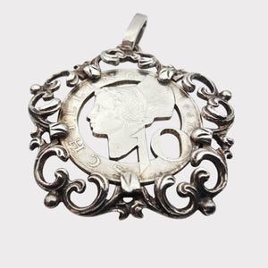 Vintage 1967 Austrian 10 Schilling Coin Pendant – Ornate Silver ...