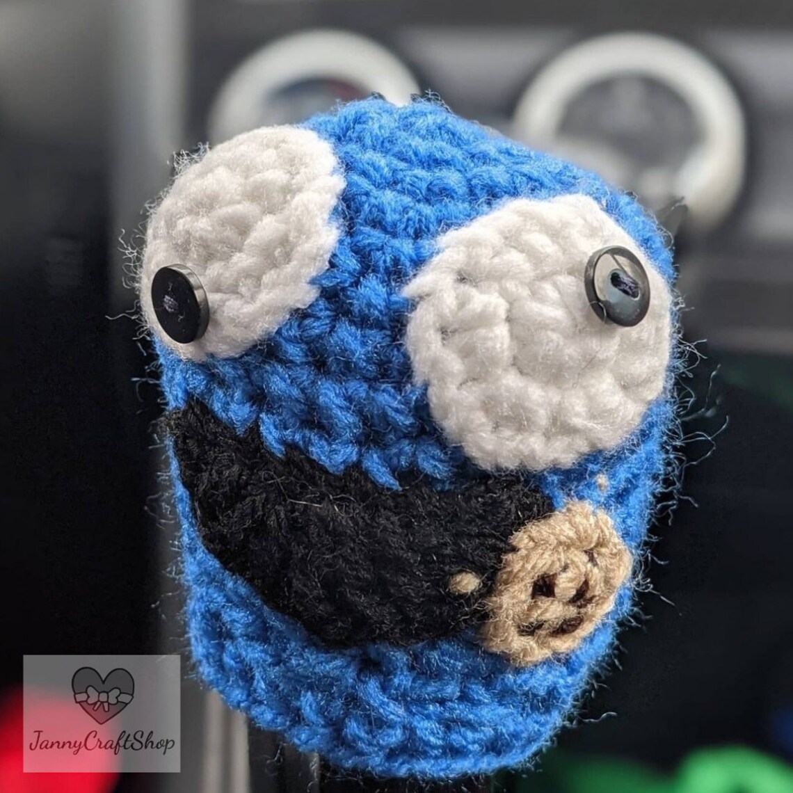 Funny Blue Shift Knob Cover Beanie Cozy Handmade, Custom Shift Knob ...