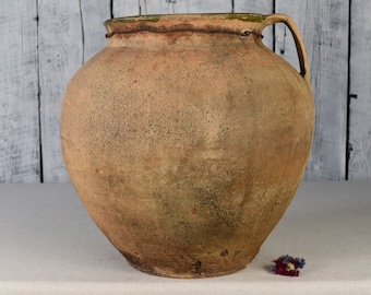 Vintage Clay Vessel / Very Big Clay Pot / Rustic Ceramic Bowl | Etsy