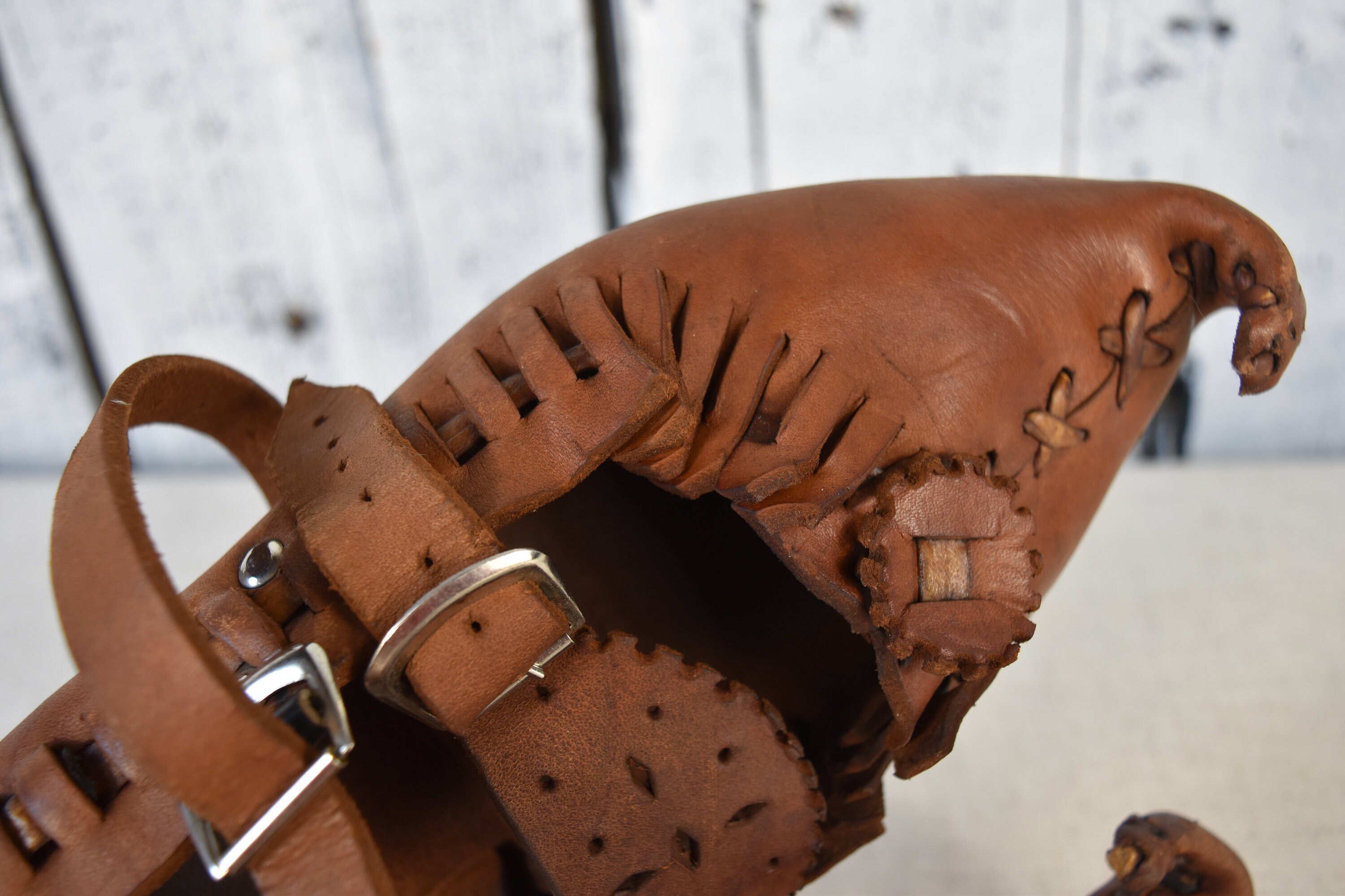 Vintage Leather Sandals / Leather Sandals Handmade / - Etsy