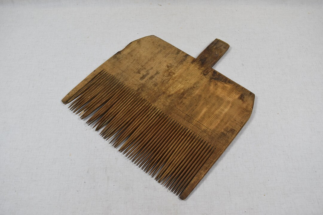 Antique Wool Comb / Wooden Comb / Rustic Hand Carder / Vintage Wool ...
