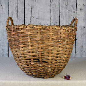 Vintage Wicker Basket / Wicker Storage Basket / Antique Wicker - Etsy