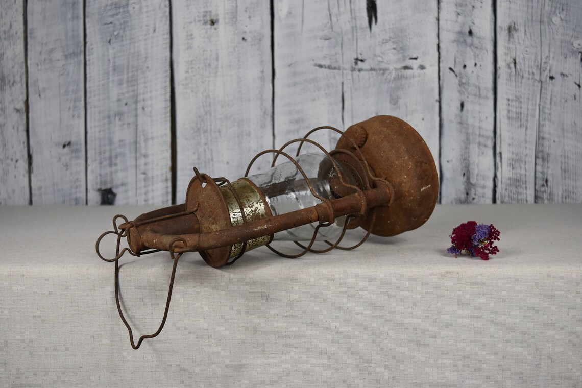 Antique Oil Lamp / Rustic Lantern / Retro Kerosene Lamp / Home | Etsy