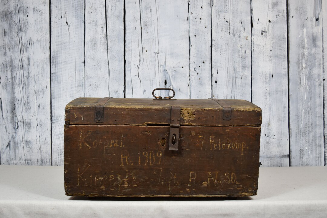 Wooden Chest / Vintage Wooden Box / Wooden Box With a Lid / Rustic Home ...