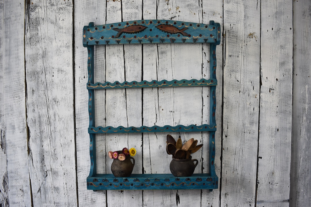 Vintage Wall Shelf / Wood Shelf / Antique Wood Wall Shelf / Spice Rack ...