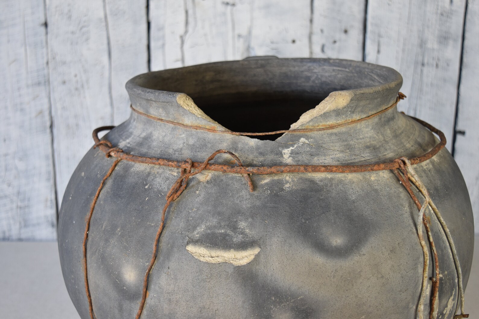 Vintage Clay Vessel / Very Big Clay Pot / Rustic Ceramic Bowl | Etsy