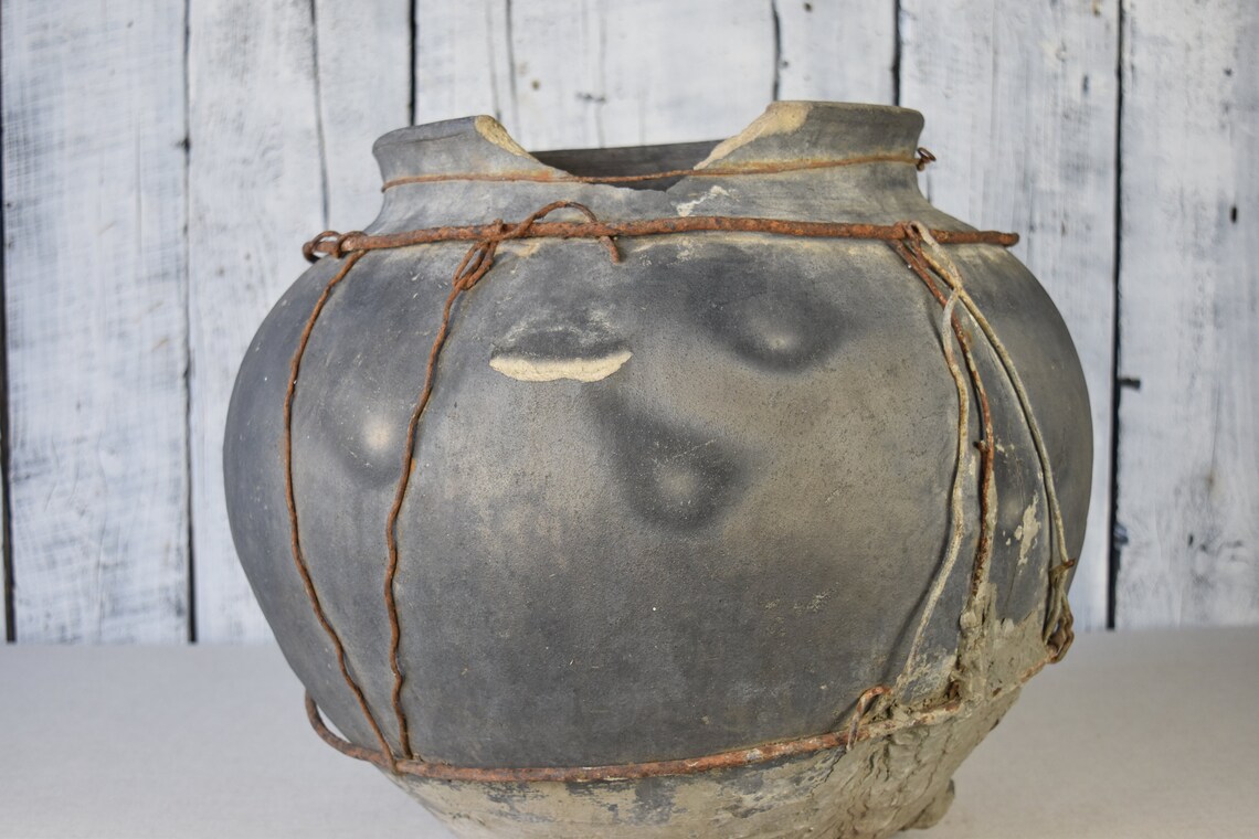 Vintage Clay Vessel / Very Big Clay Pot / Rustic Ceramic Bowl - Etsy