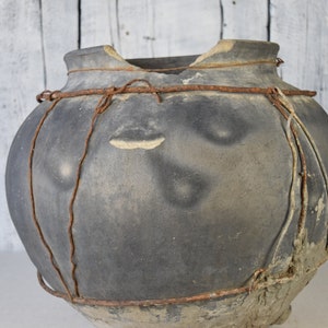 Vintage Clay Vessel / Very Big Clay Pot / Rustic Ceramic Bowl / Ceramic ...