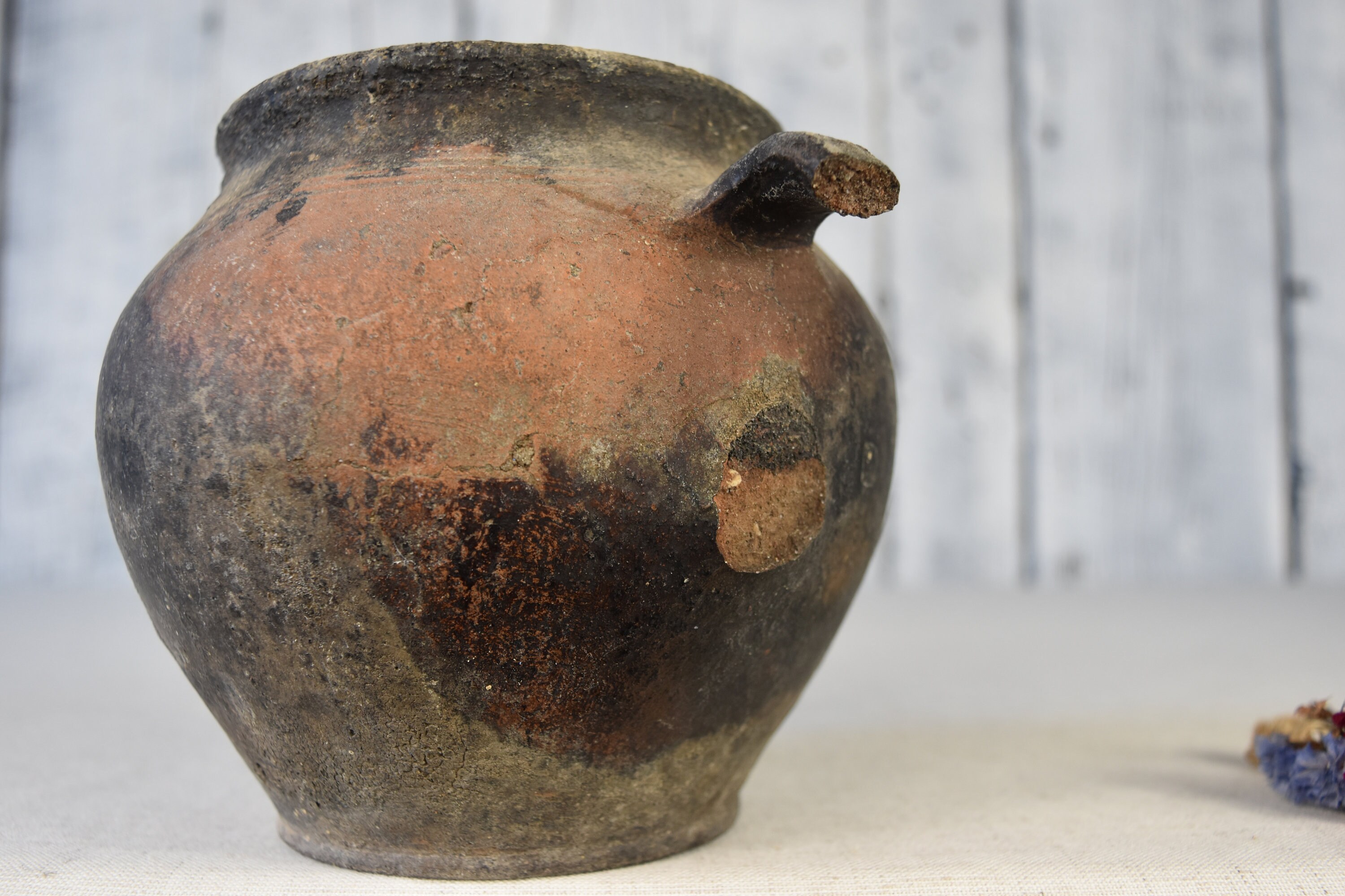 Vintage clay vessel / Antique clay pot / Rustic ceramic bowl / | Etsy