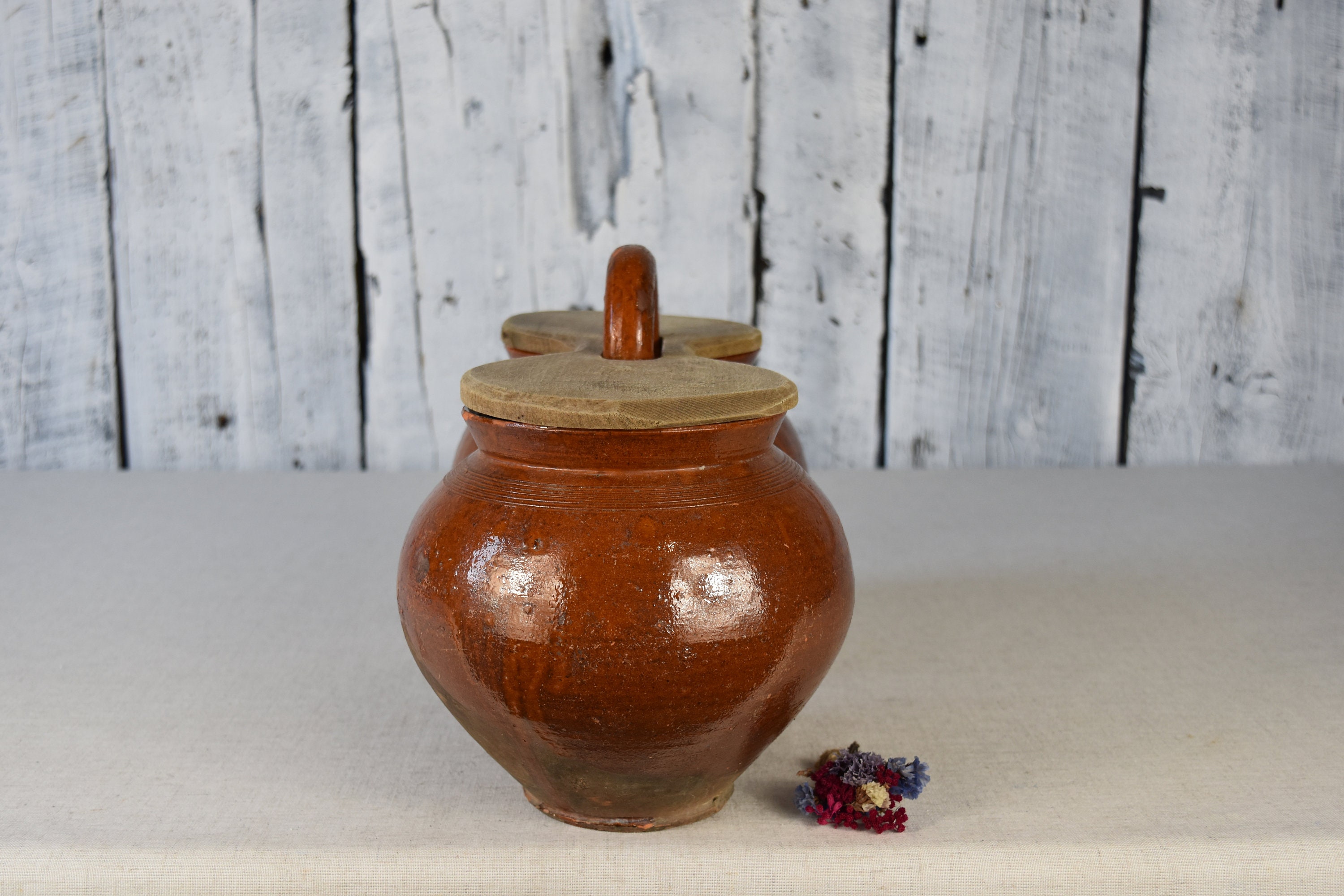Vintage clay vessel / Antique double clay pot / Rustic | Etsy