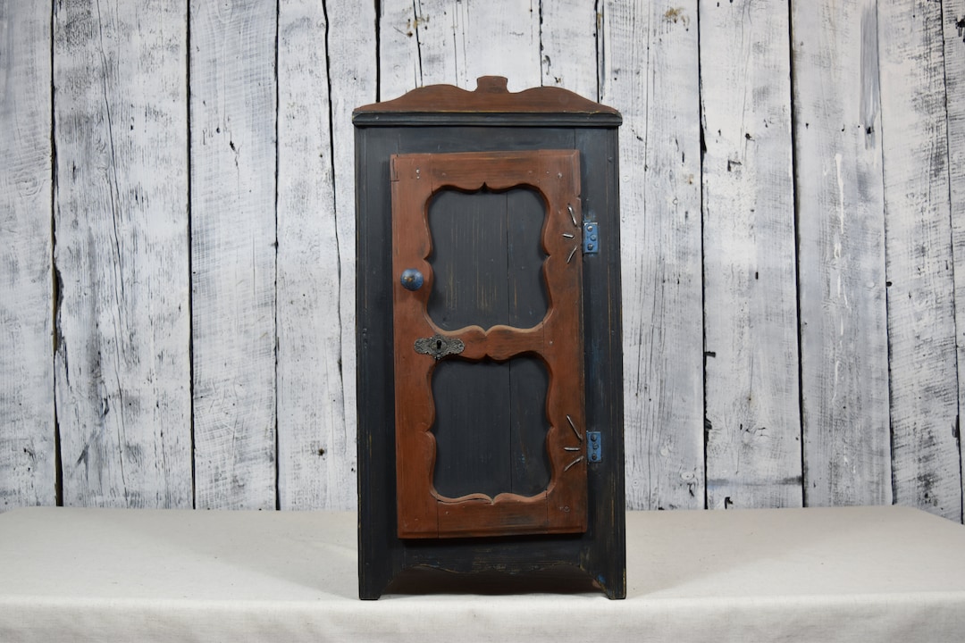 Vintage Wooden Cabinet / Small Wood Cabinet / Locker Spice Rack ...