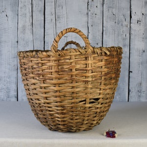 Vintage Wicker Basket / Wicker Storage Basket / Antique Wicker - Etsy