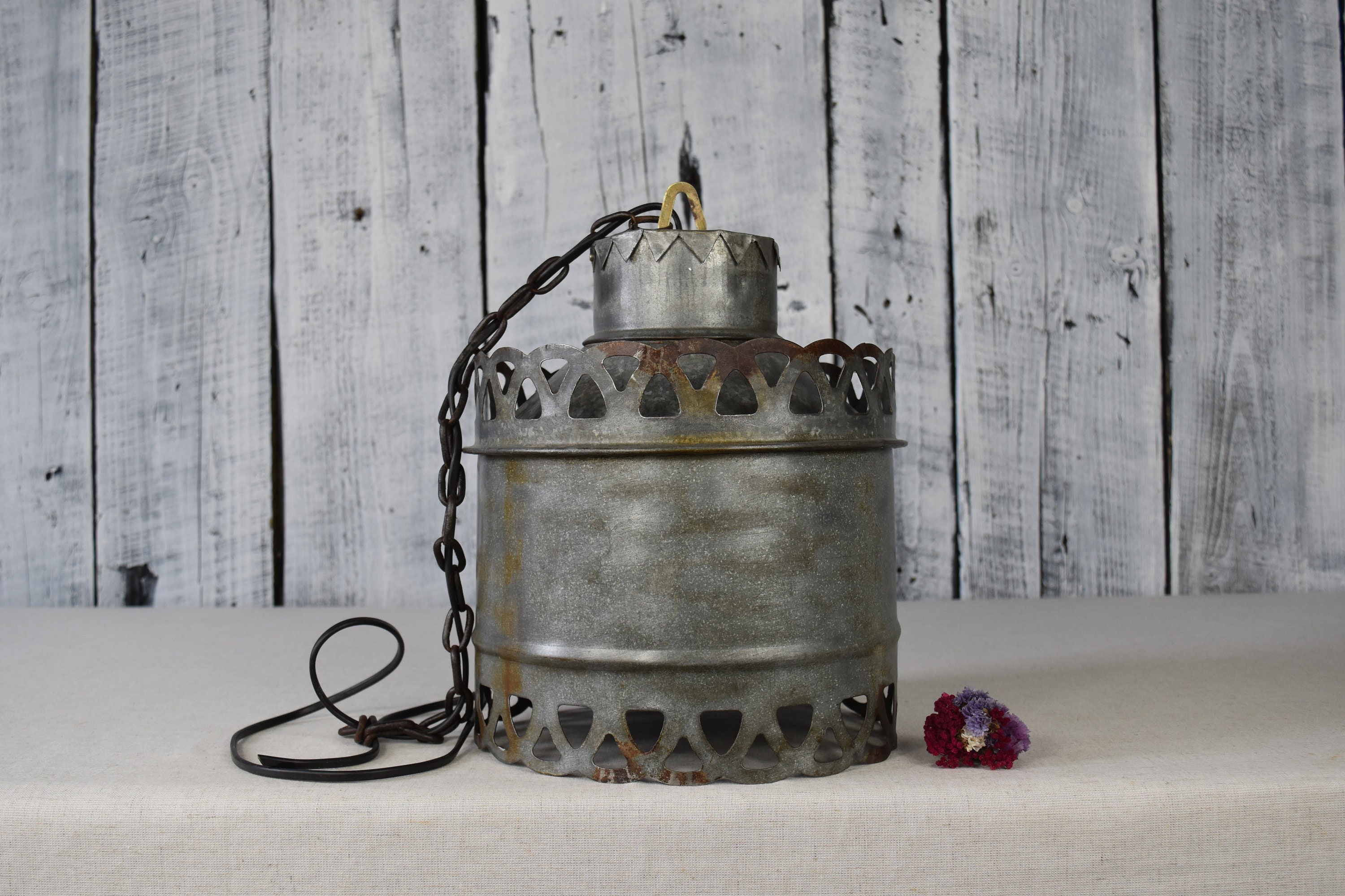 Primitive hanging light / Metal pendant / Hanging lamp with | Etsy