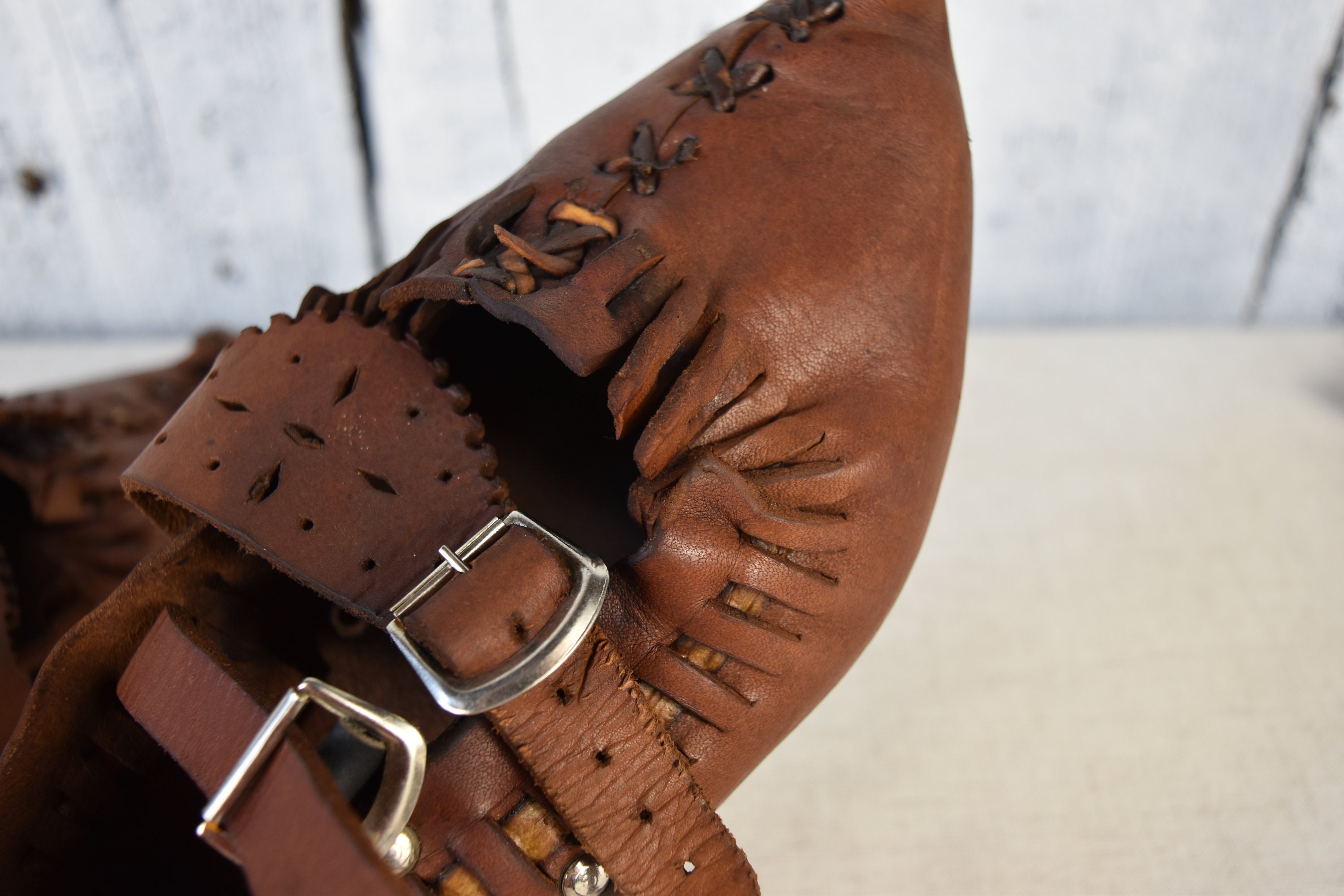 Vintage Leather Sandals / Leather Sandals Handmade / - Etsy